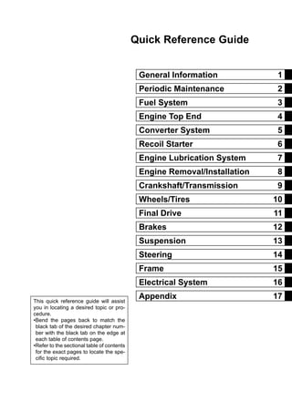 2005 kawasaki kvf360 a3 4x4 prairie service repair manual | PDF