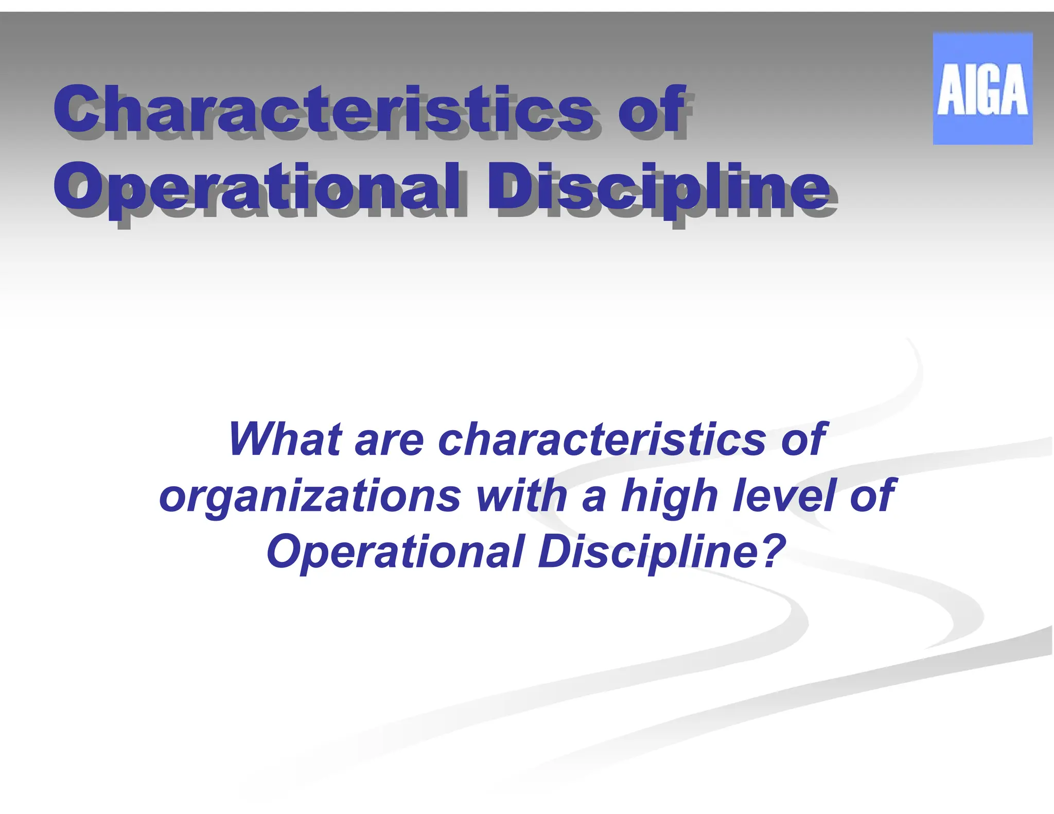 2005 meeting Workshop Operational Discipline | PDF