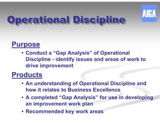 2005 meeting Workshop Operational Discipline | PDF