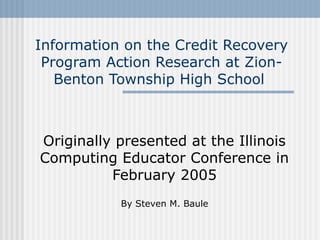 High School Online Credit Recovery | PPT