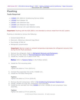 2005 pontiac gto service repair manual | PDF