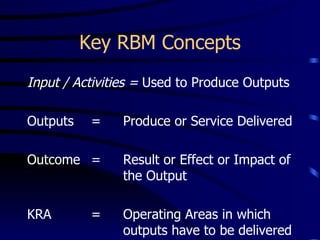 Introduction to RBM | PPT | Business Operations | Business