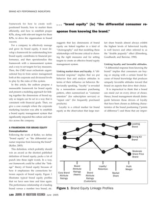 Brand Key Performance Indicators as a Force for Brand Equity Management ...