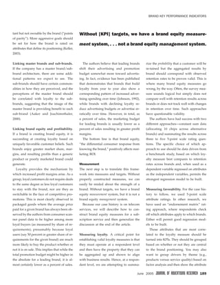 Brand Key Performance Indicators as a Force for Brand Equity Management ...