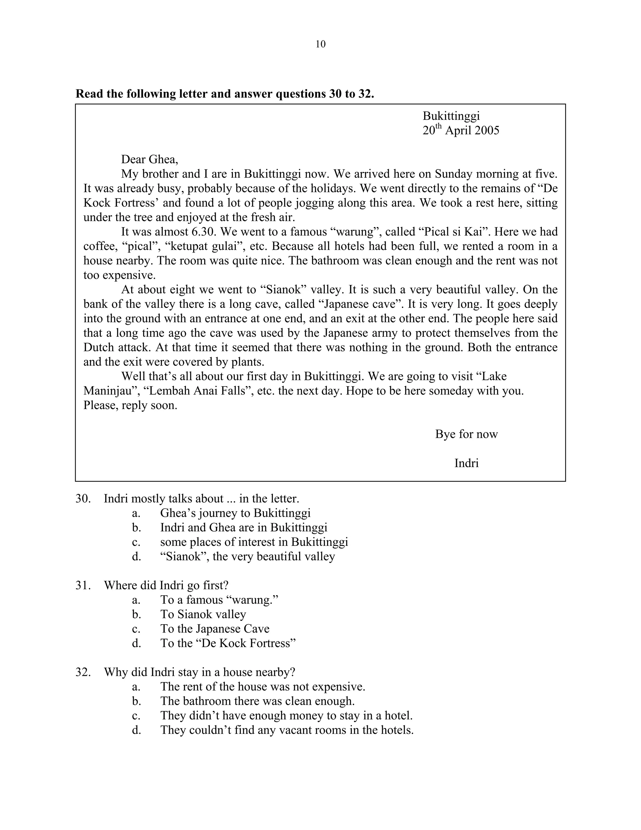 2005 smp inggris_p1 | PDF | Air Travel | Travel Type