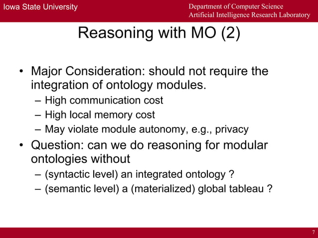 A Distributed Tableau Algorithm for Package-based Description Logics | PPT