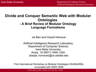 Divide and Conquer Semantic Web with Modular | PPT | Programming Languages | Computing