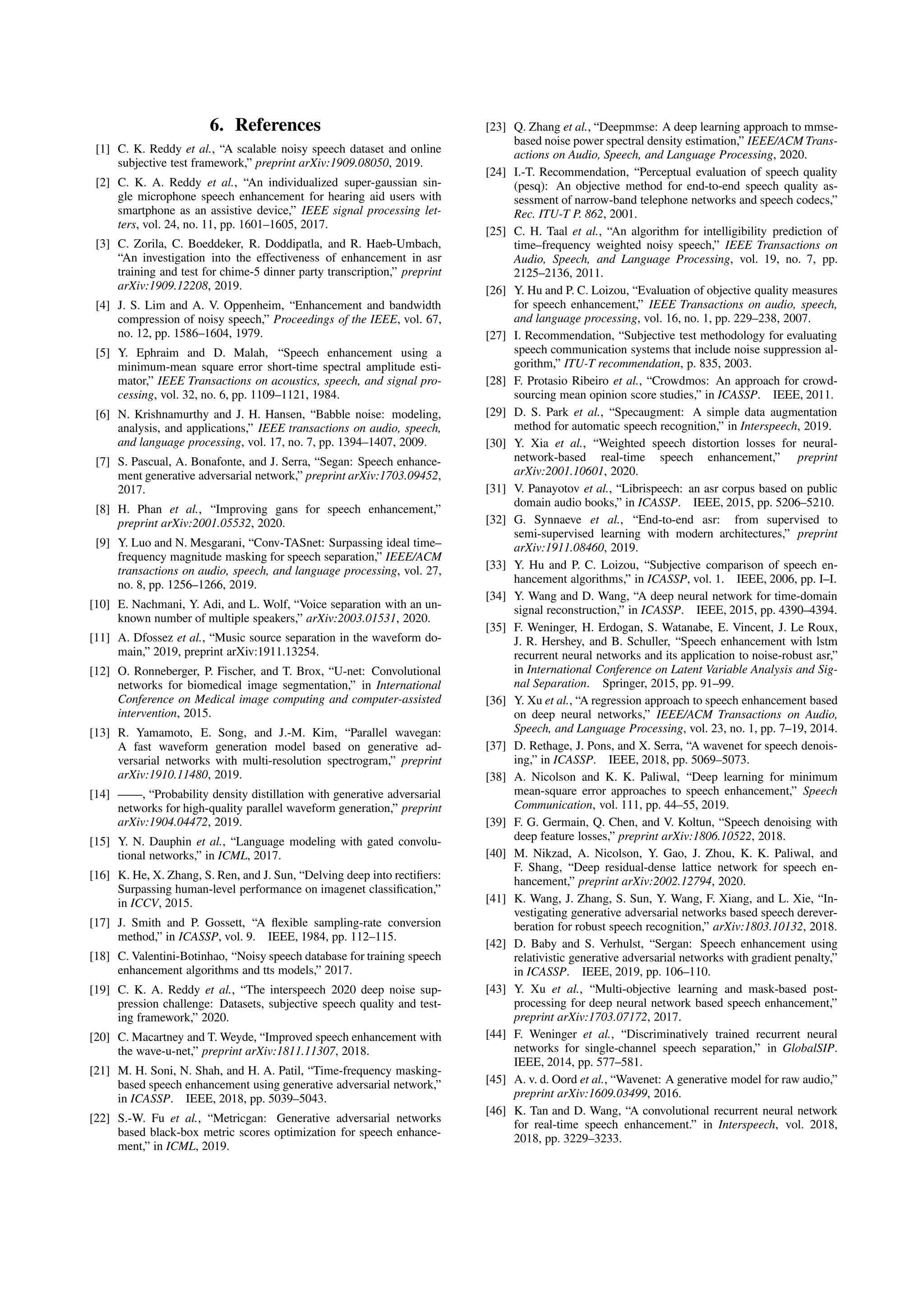 Real Time Speech Enhancement in the Waveform Domain | PDF