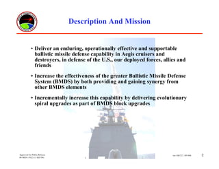 Aegis Ballistic Missle Defense Presentation | PDF