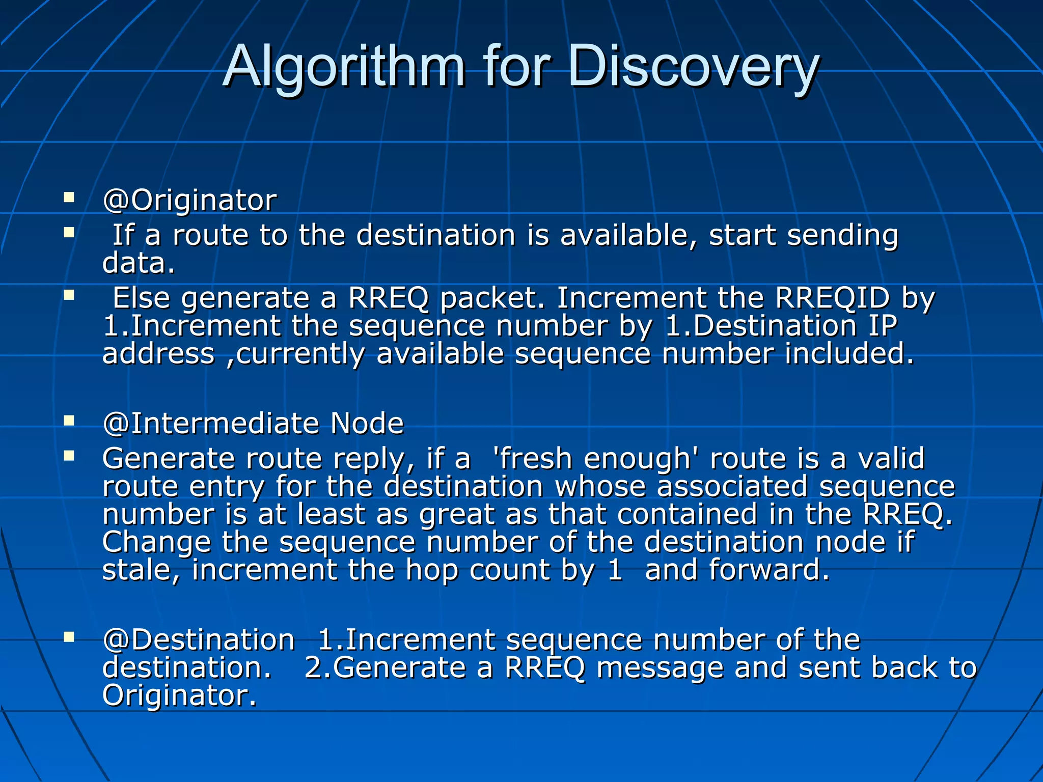 2006 aodv-group-presentation | PPT | Computer Networking | Computing