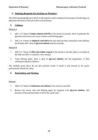 2006 practical pharmacognosy manual notes | PDF