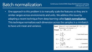 Continuous Control with Deep Reinforcement Learning, lillicrap et al, 2015 | PPT