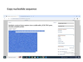 Blastn, Blastp & Phylogenetic tree using mega 11.pptx
