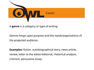 Understanding the Writing and Rhetorical Situation | PPTX