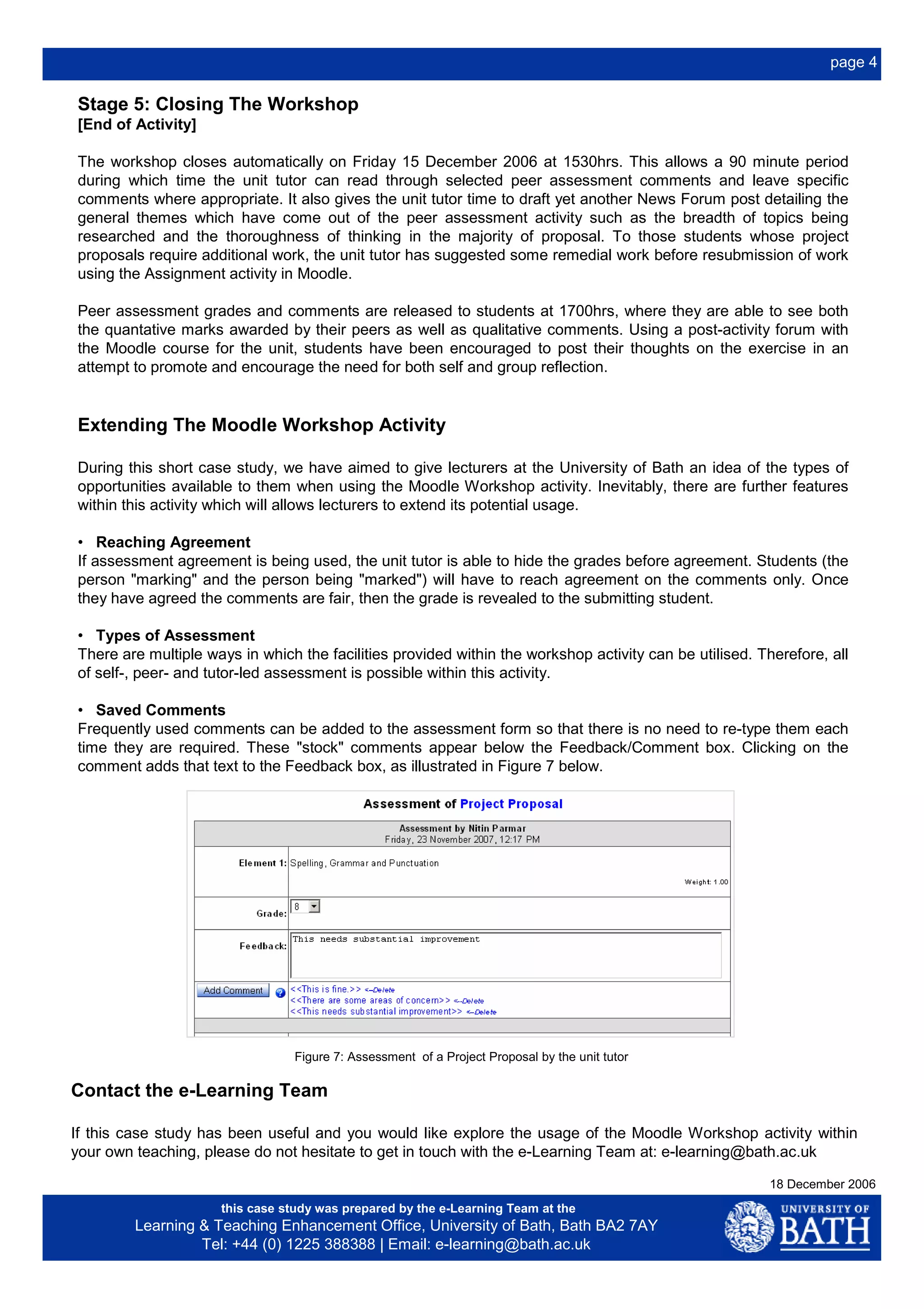 Moodle Workshop Case Study | PDF