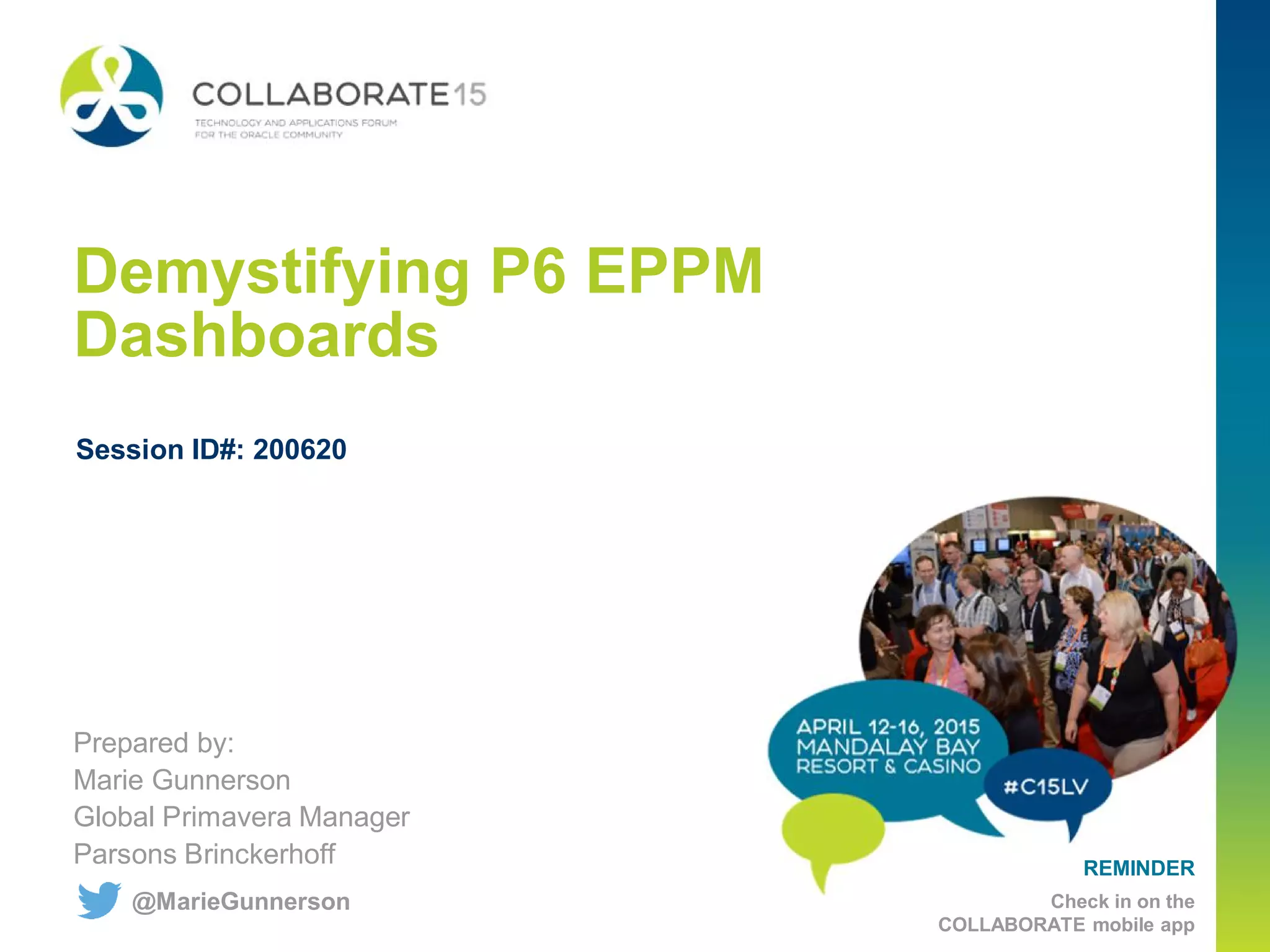 Demystifying P6 EPPM Dashboards | PPT