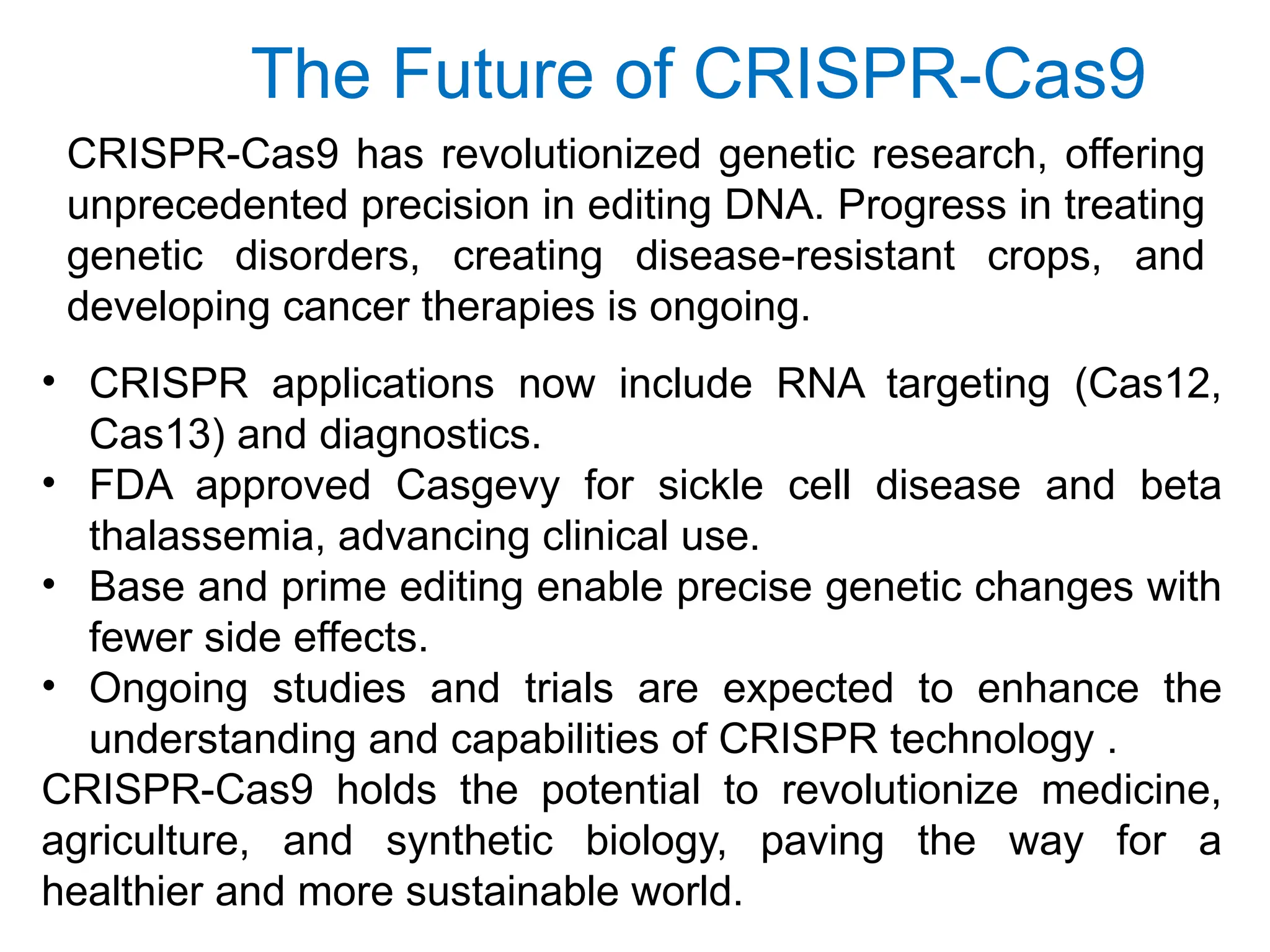 CRISPR-Cas9: Revolutionizing Gene Editing and Therapy | PPT