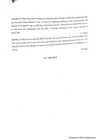 Statistical Methods for Psychological Research (BPCC 108) - Solved ...