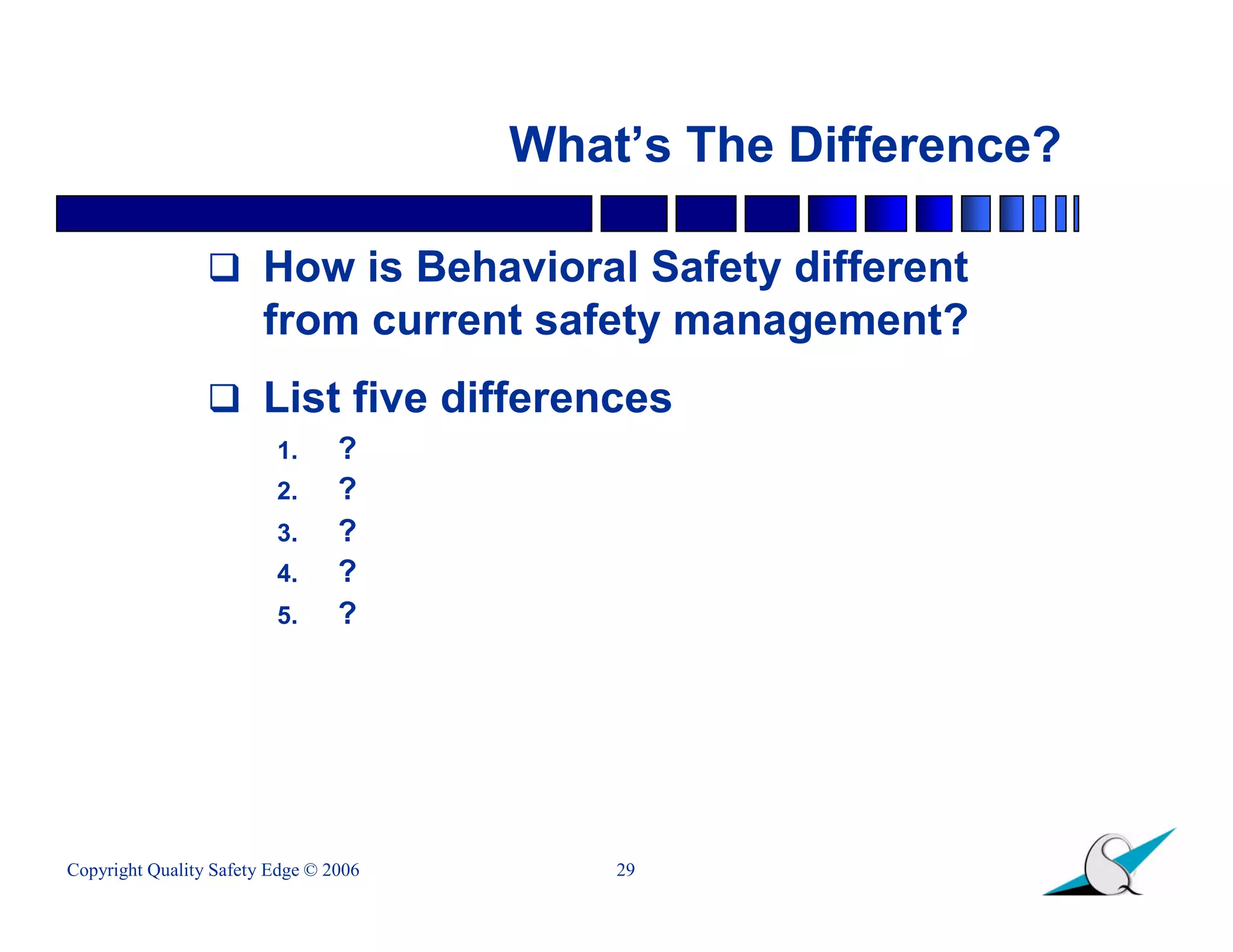 Introduction to Behavioral Safety | PDF