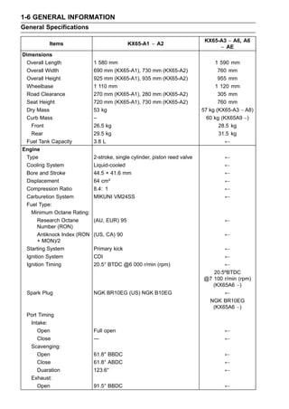 2006 kawasaki kx65 a6 service repair manual | PDF | Motorcycles ...