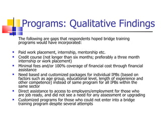 2006 Overview Of Bridging Programs In Ontario (First Ever Review) | PPT