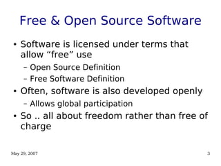 Free & Open Source Software and Intellectual Property | PPT