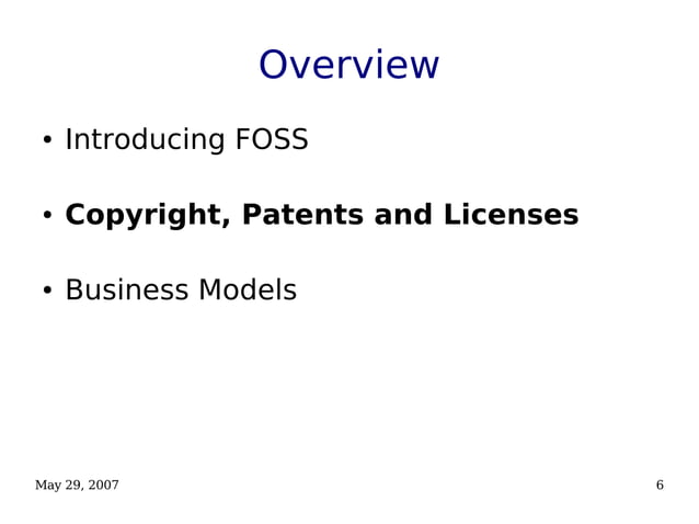 Free & Open Source Software and Intellectual Property | PPT