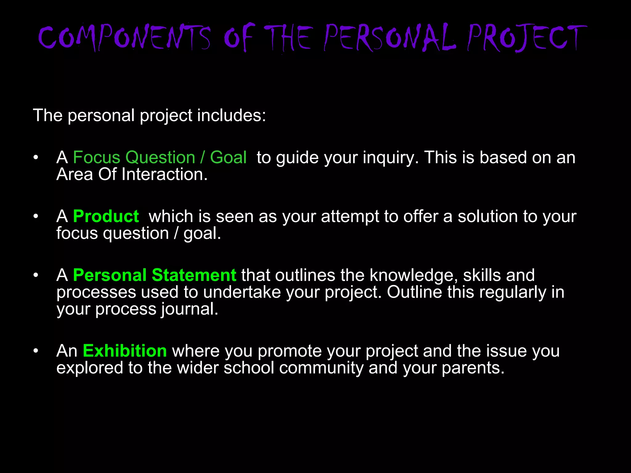 The Personal project introduction Powerpoint Presentation | PPT