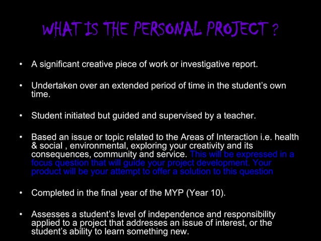 The Personal project introduction Powerpoint Presentation | PPT