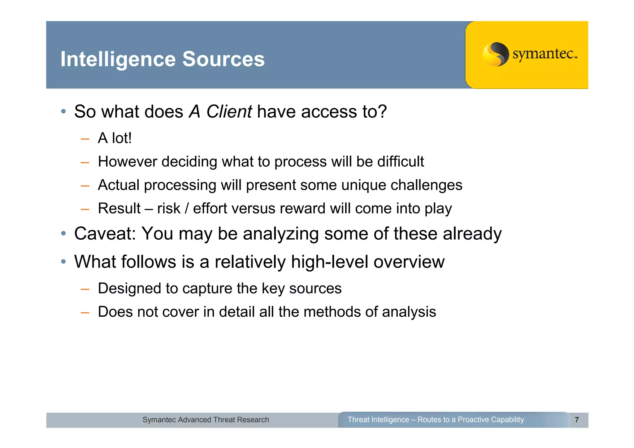 Threat Intelligence - Routes to a Proactive Capability | PPT