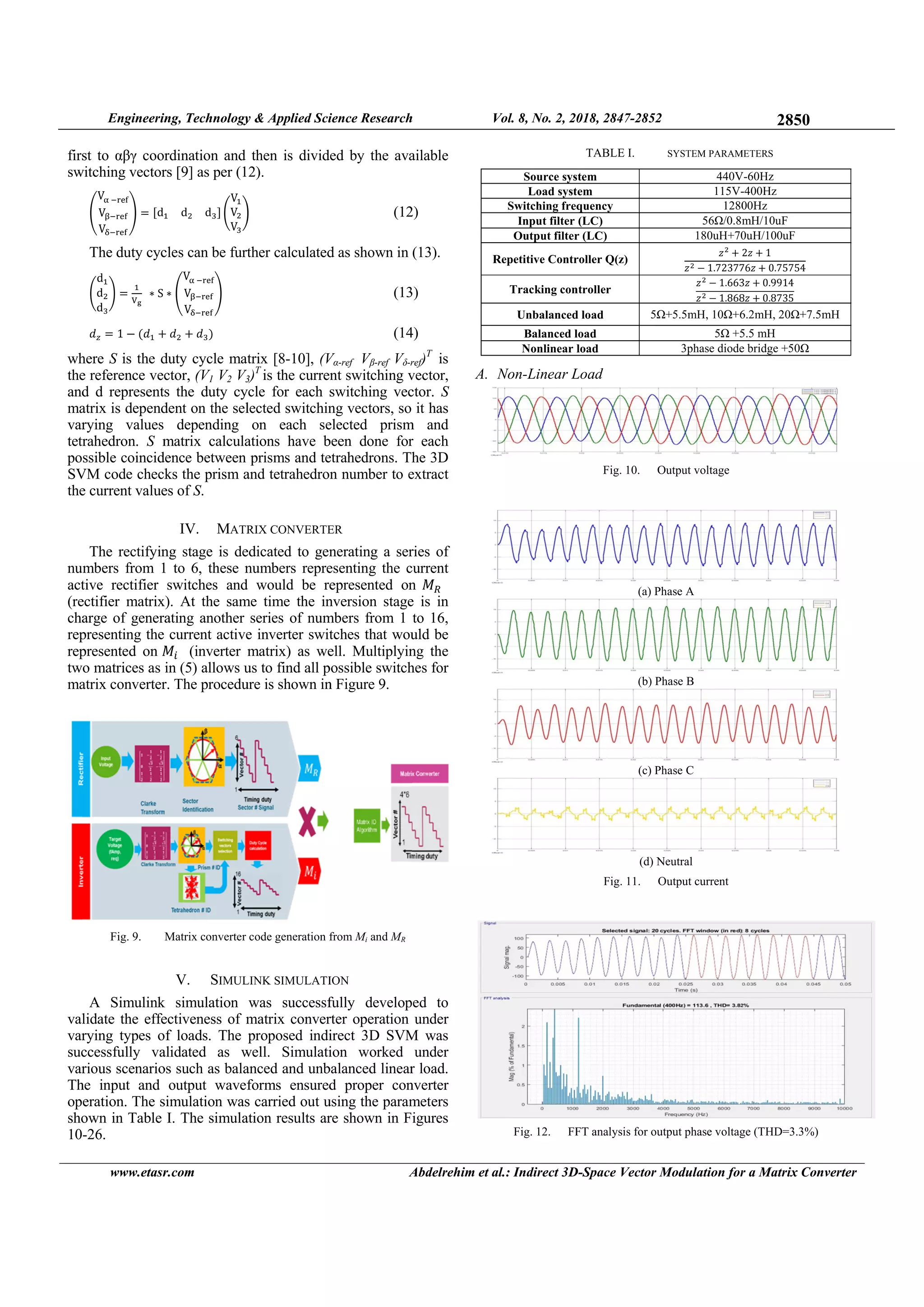 Indirect 3d Space Vector Modulation For A Matrix Converter Pdf