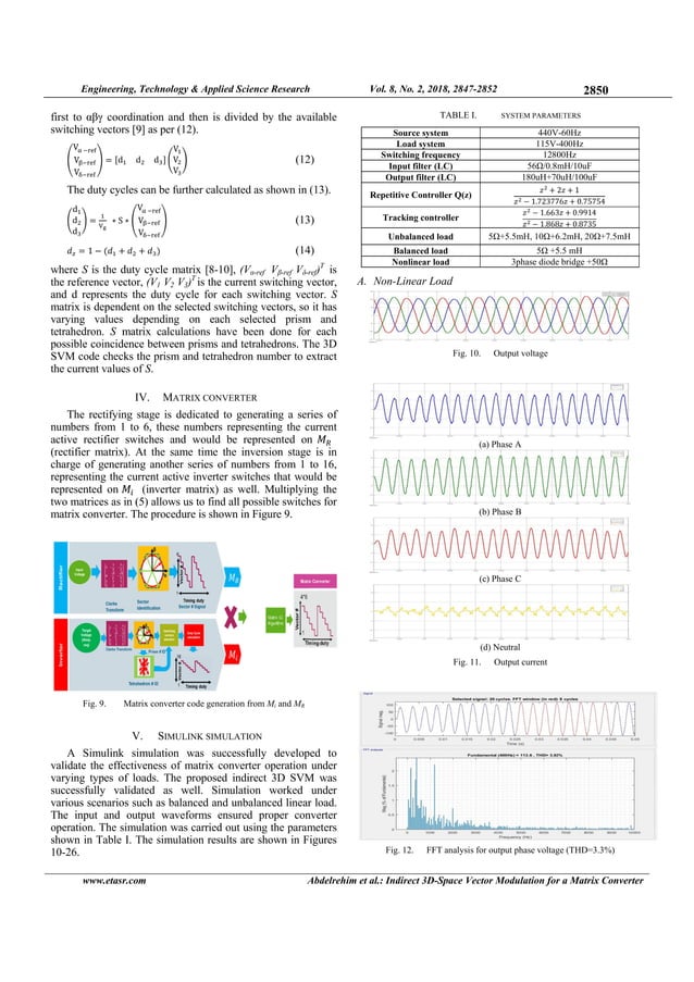 Indirect 3d Space Vector Modulation For A Matrix Converter