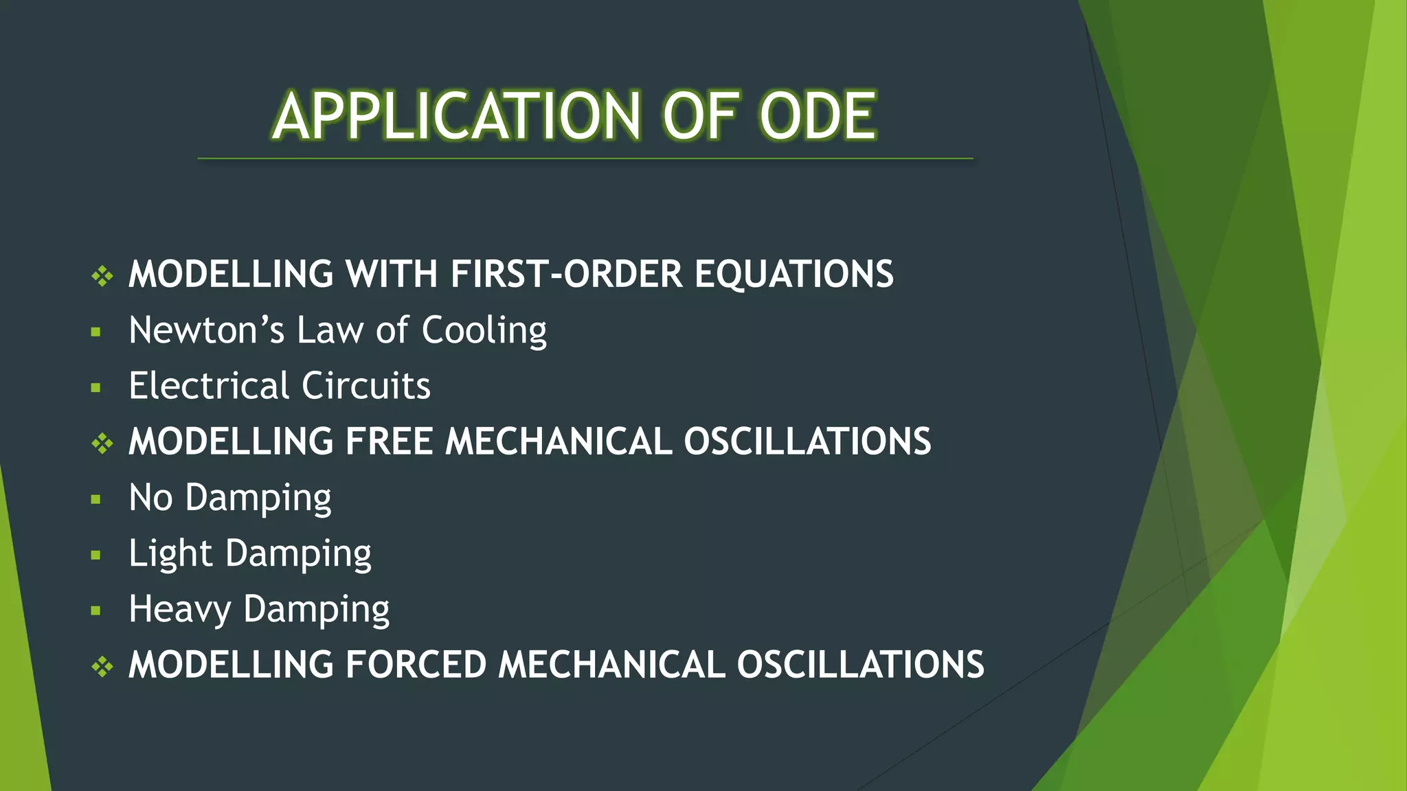 application of differential equations | PPTX