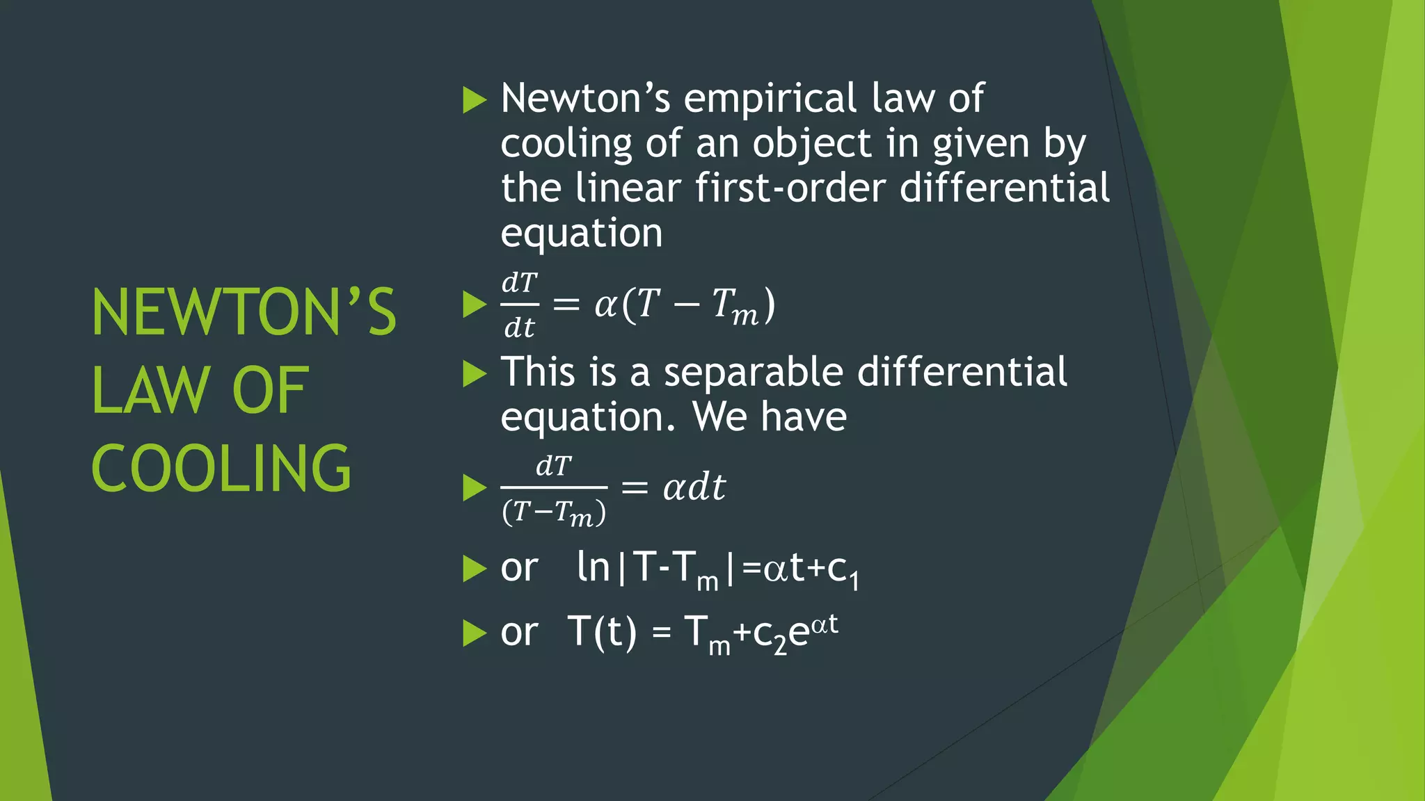 application of differential equations | PPTX