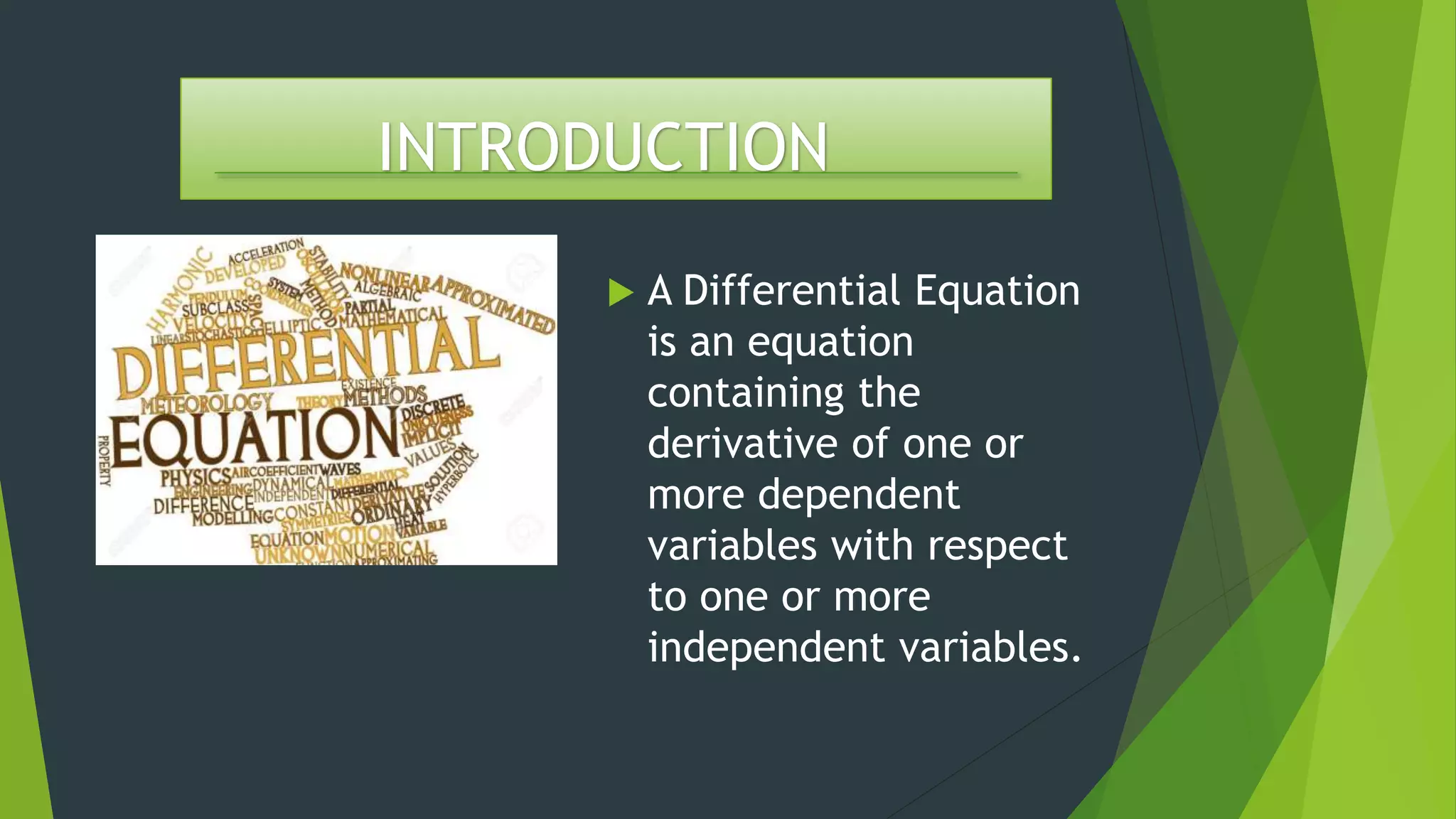 application of differential equations | PPTX