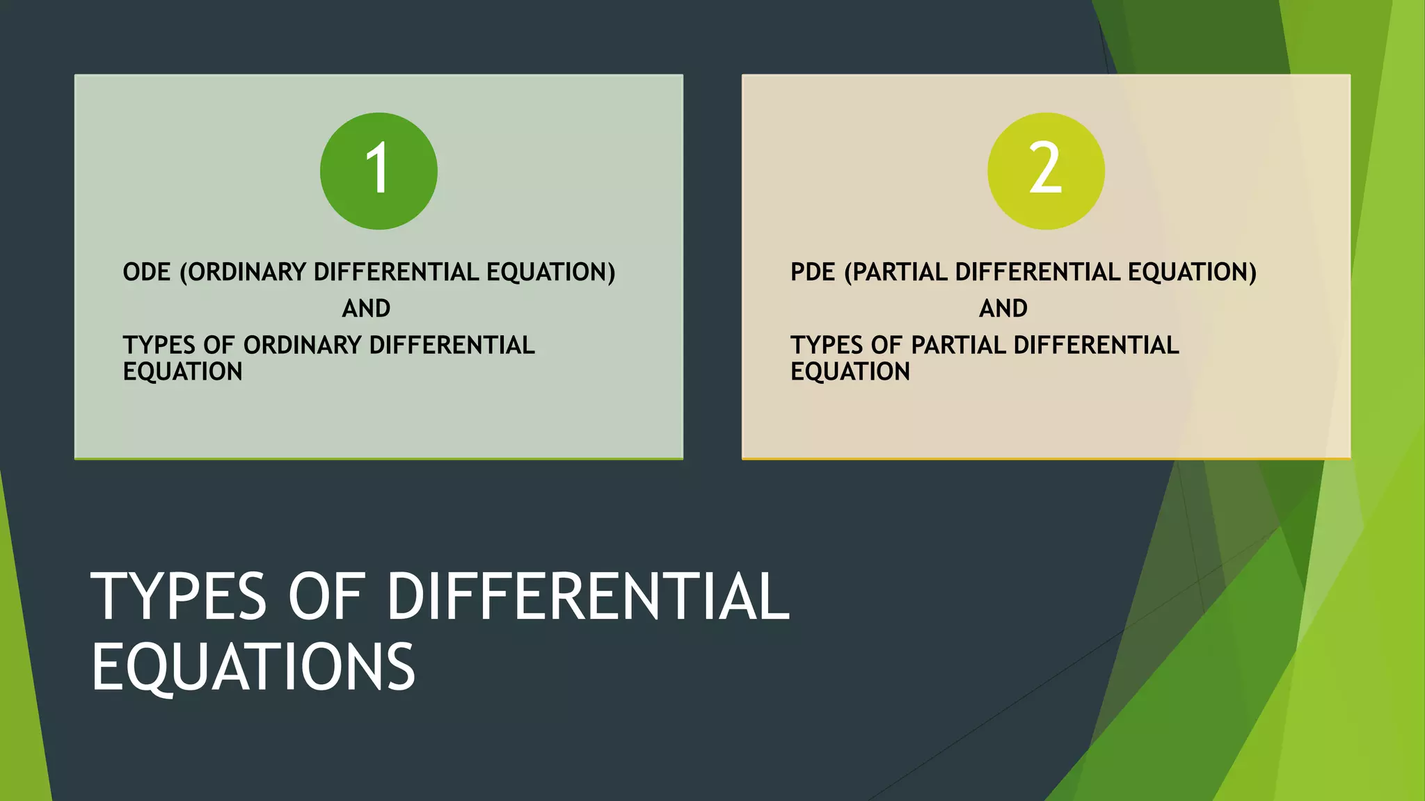 application of differential equations | PPTX | Physics | Science