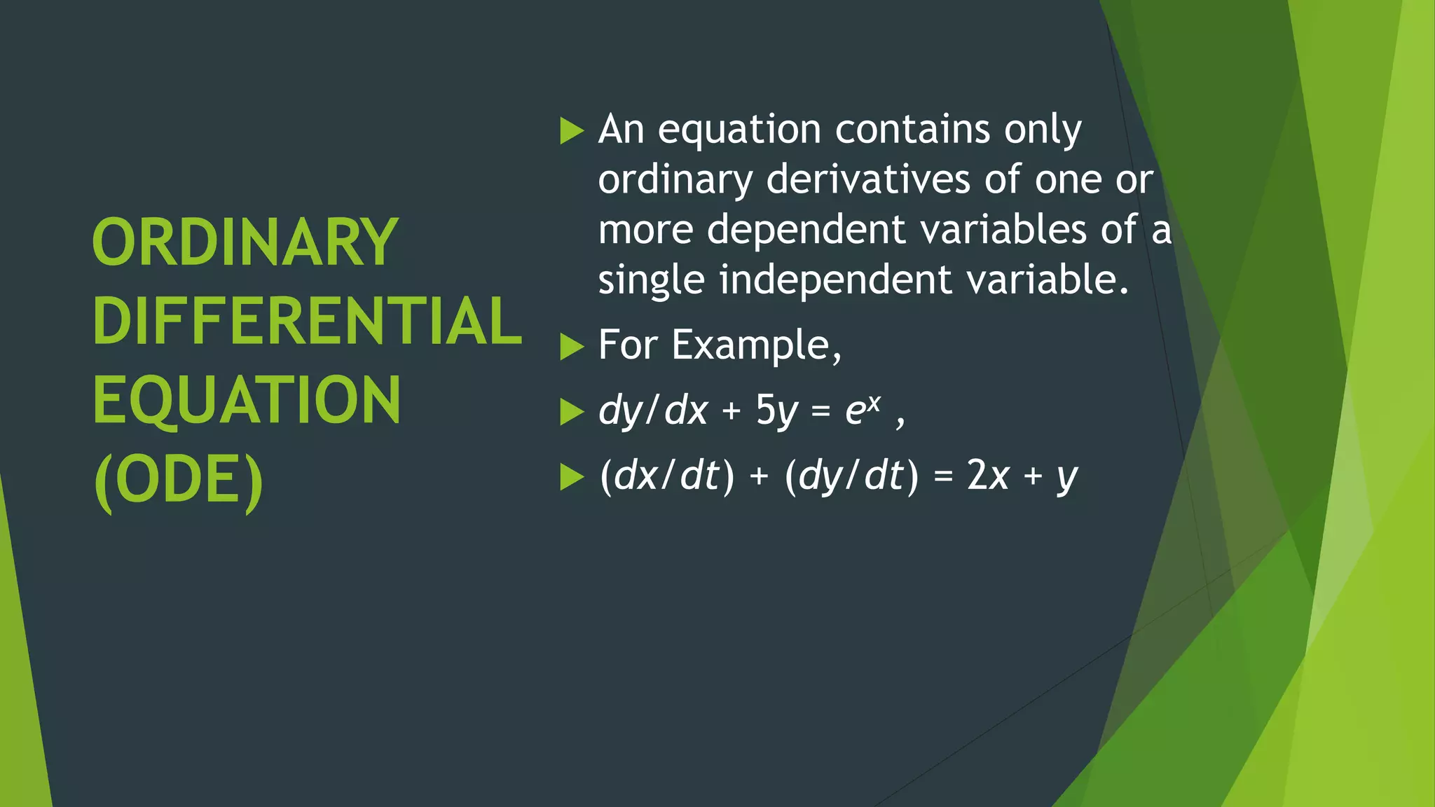 application of differential equations | PPTX