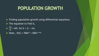 application of differential equations | PPTX