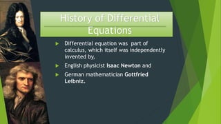 application of differential equations | PPTX