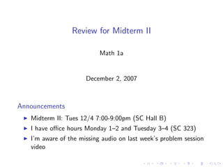 Midterm II Review | PPT