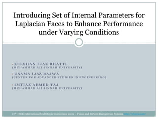 Introducing Set Of Internal Parameters For Laplacian Faces | PPTX