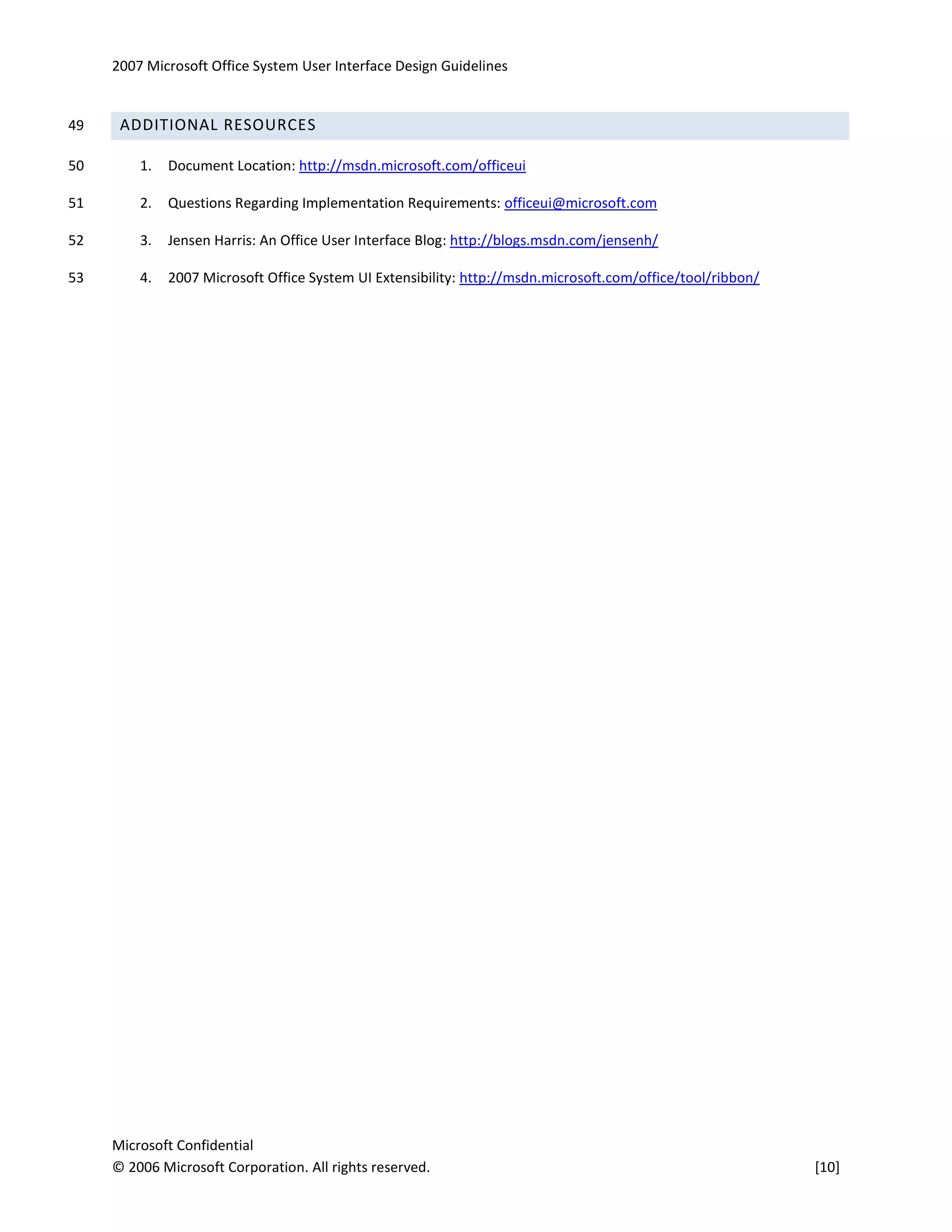 2007 Office UI Design Guidelines License | PDF
