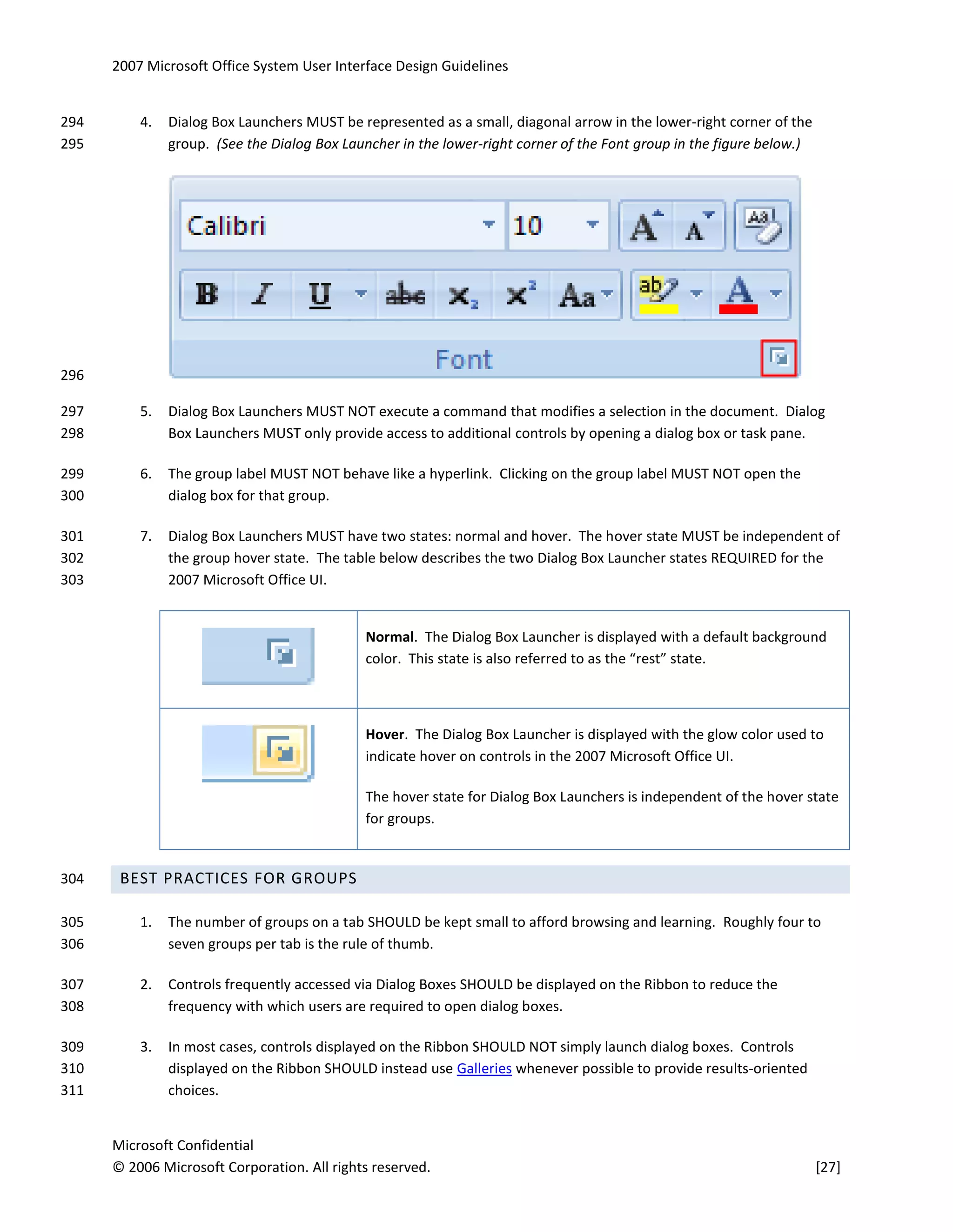 2007 Office UI Design Guidelines License | PDF