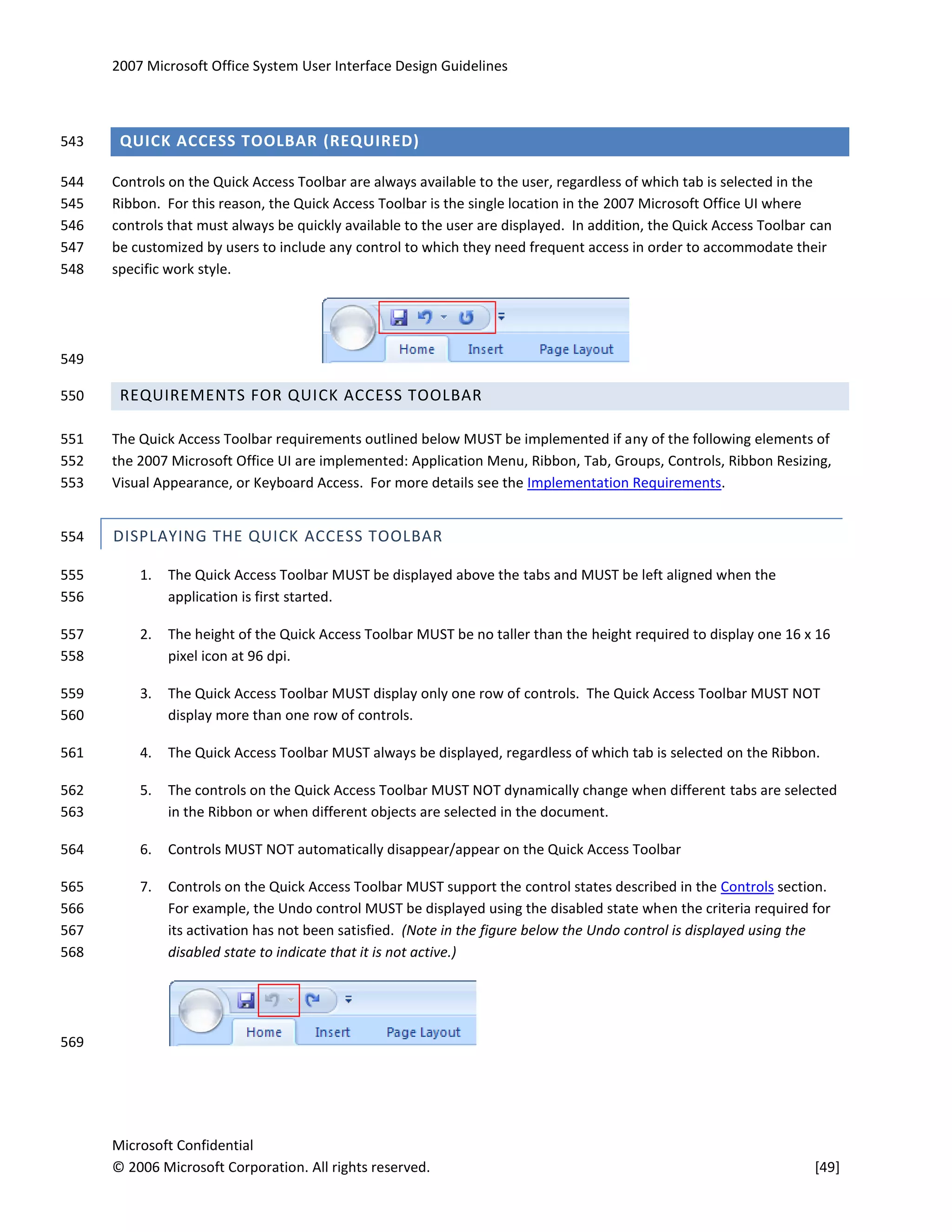 2007 Office UI Design Guidelines License | PDF