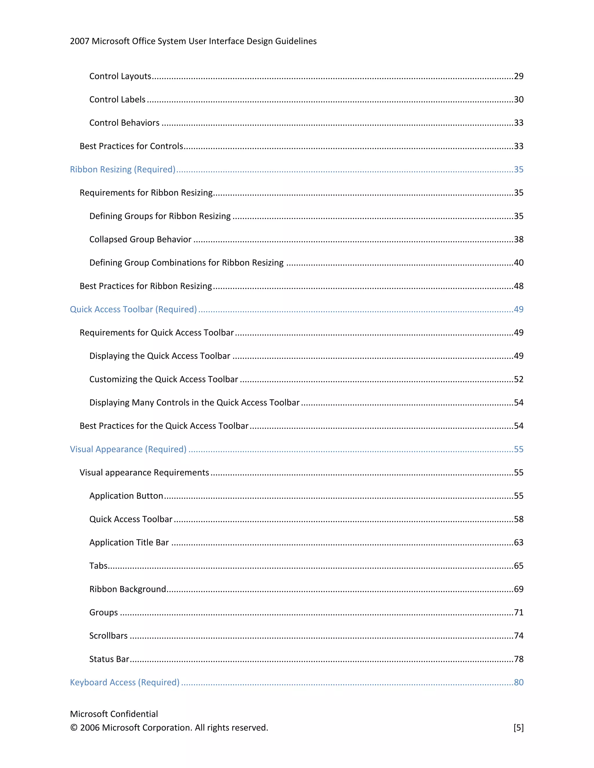 2007 Office UI Design Guidelines License | PDF