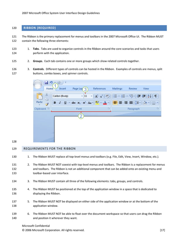 2007 Office UI Design Guidelines License | PPT