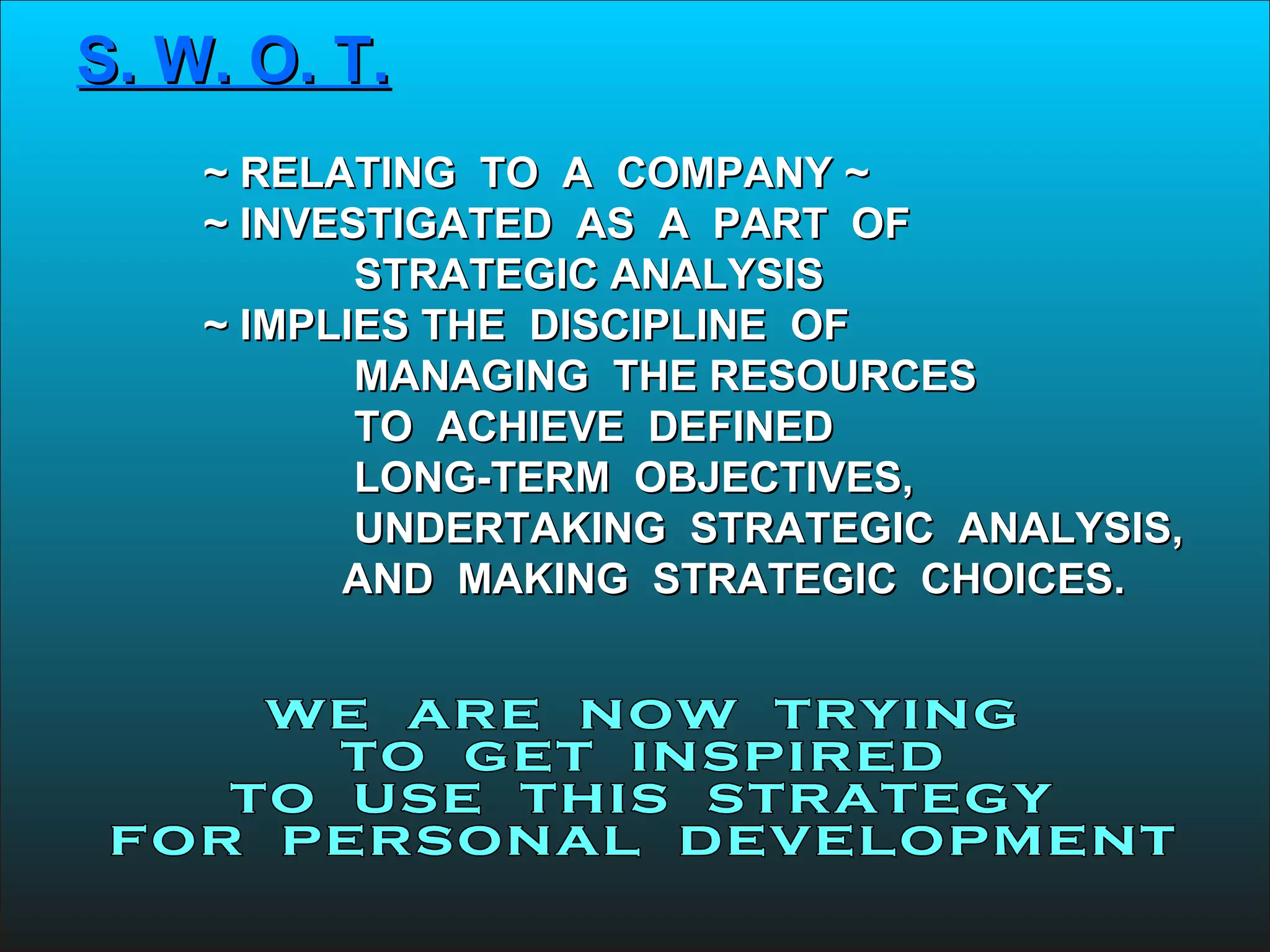 20070308 Self Assessment, Swot Analysis And Personality Development 39s ...