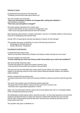 'Generic Learning Outcomes' as a strategic tool for evaluating learning ...