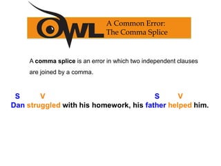 comma rules and comma splices presentatimn | PPT