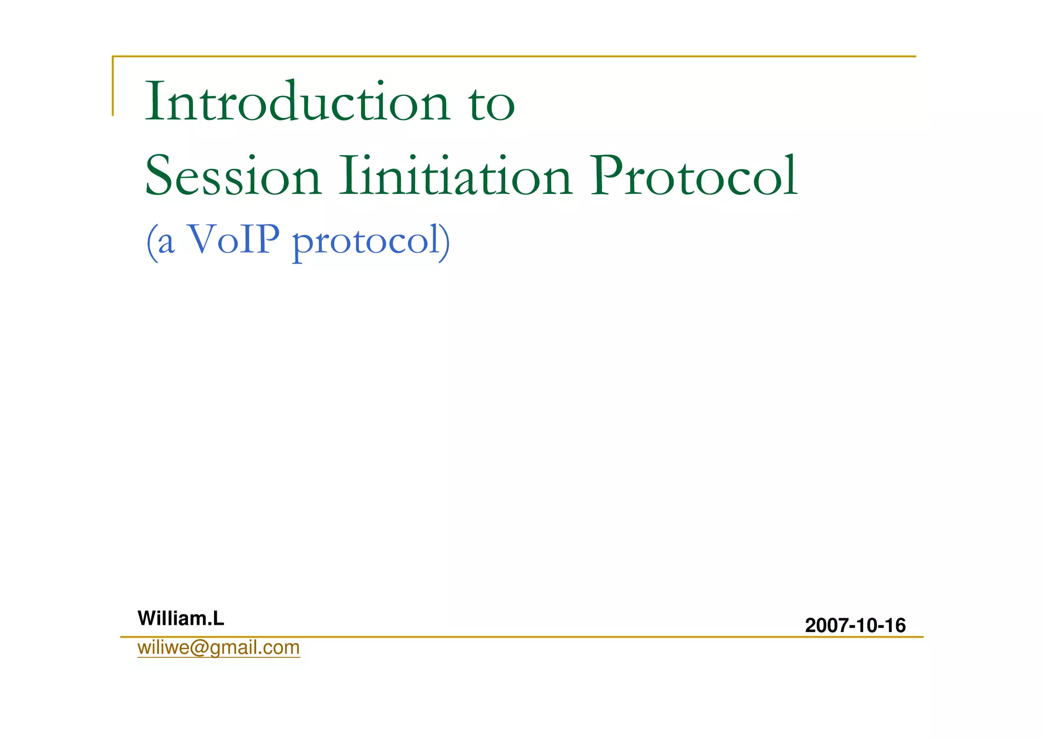 Introduction To Sip Session Initiation Protocol Pdf Web